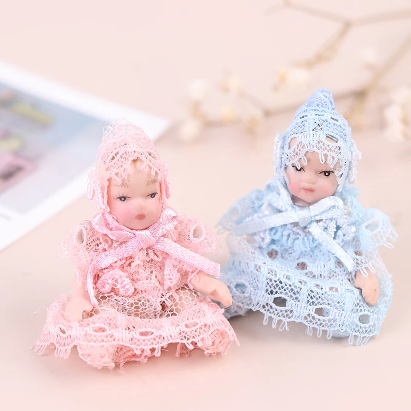 1PC 1:12 Dollhouse Miniature Cute Baby Doll People Model Body Joints ...