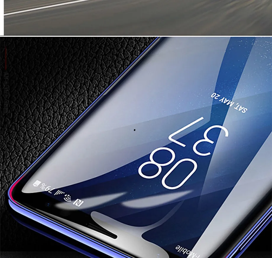 300D полностью изогнутое закаленное стекло для samsung Galaxy S9 S8 Plus Note 9 8 Защитная ...