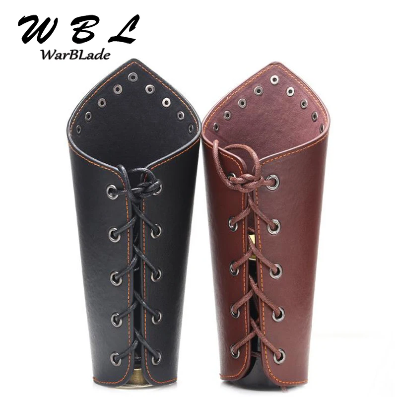 WarBLade 1 PC Cosplay Props Faux Leather Wide Bracer Lace Up Arm Armor ...