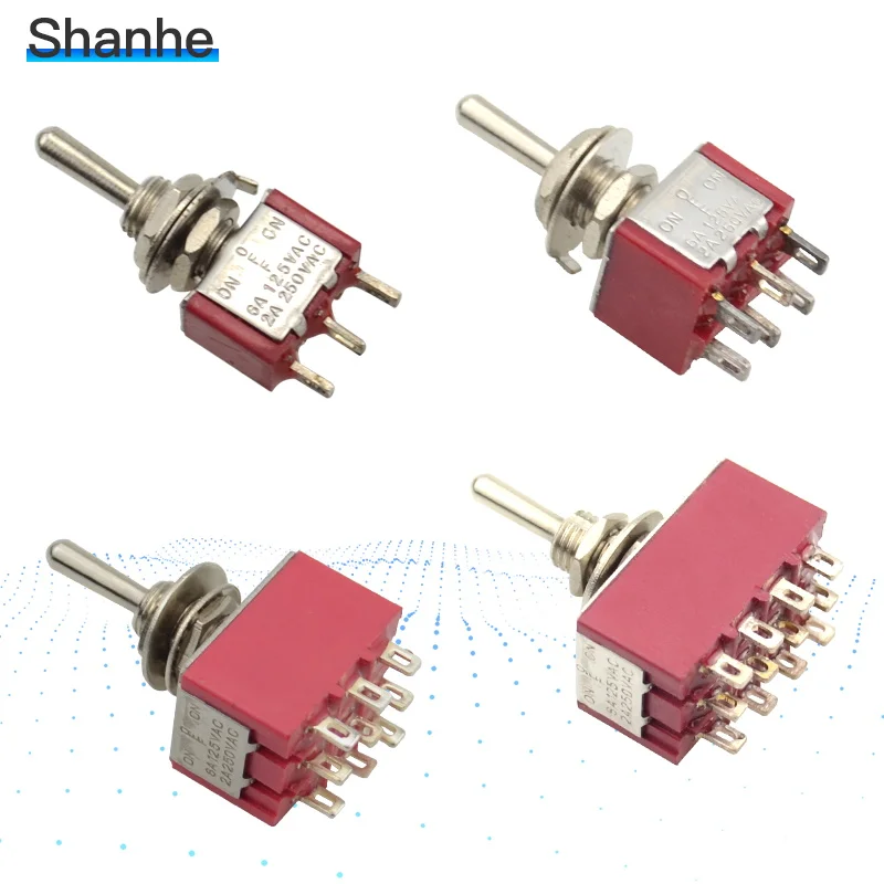 6mm 3pin 6pin 9pin 12pin Miniature Toggle Switch fixed latching ON ON ...