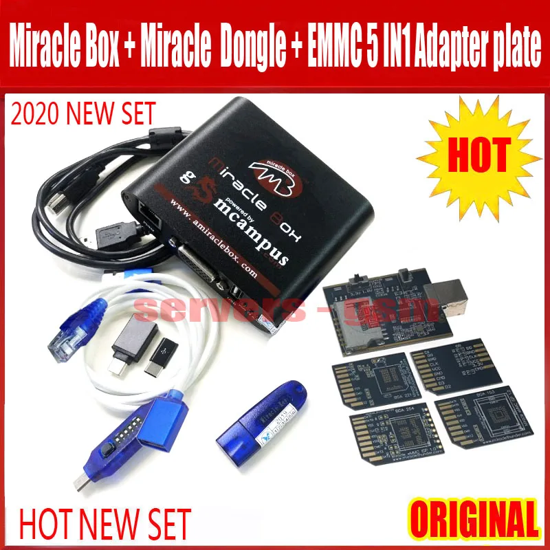 New Original Miracle Box +miracle Key Dongle+all Boot Cable+emmc Plus 5 ...