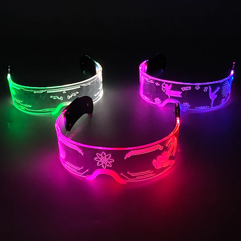 Cool Luminous Colorul Led Light Up Glasses Glowing Neon Light Flashing ...