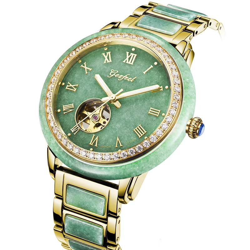 Jade Watch Luxury Men's Mechanical Watch Men Waterproof Watches With ...