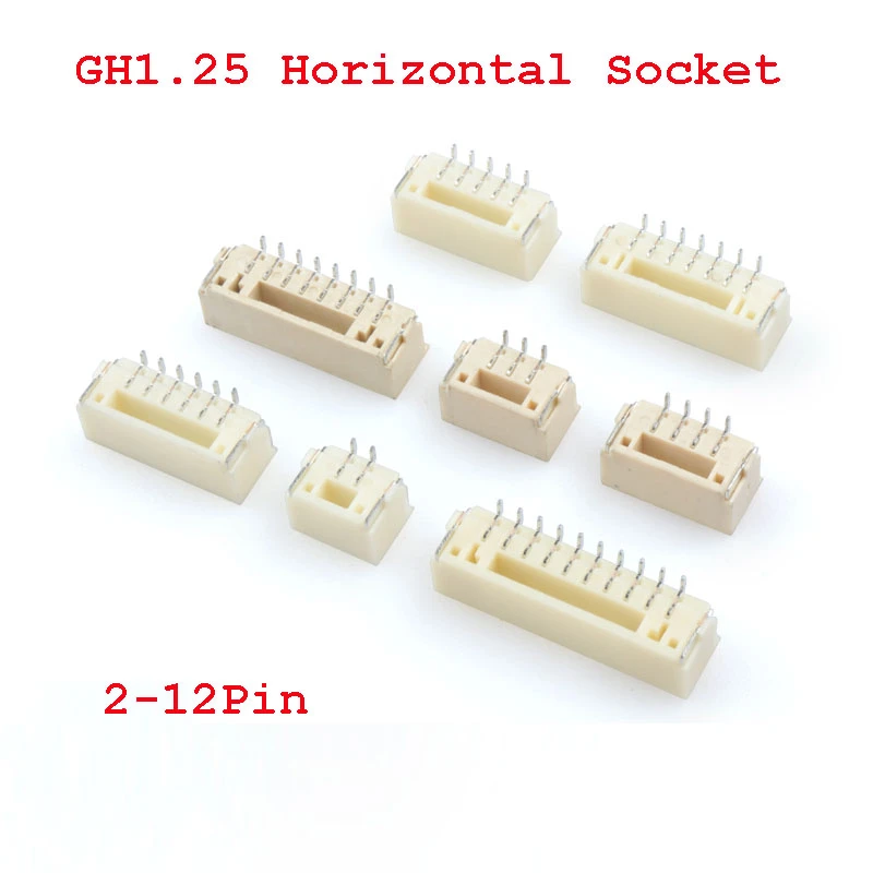 20PCS GH1.25MM Connector Vertical/Horizontal SMD Female Socket With Lock 2/3/4/5/6/7/8/9/10/11 ...