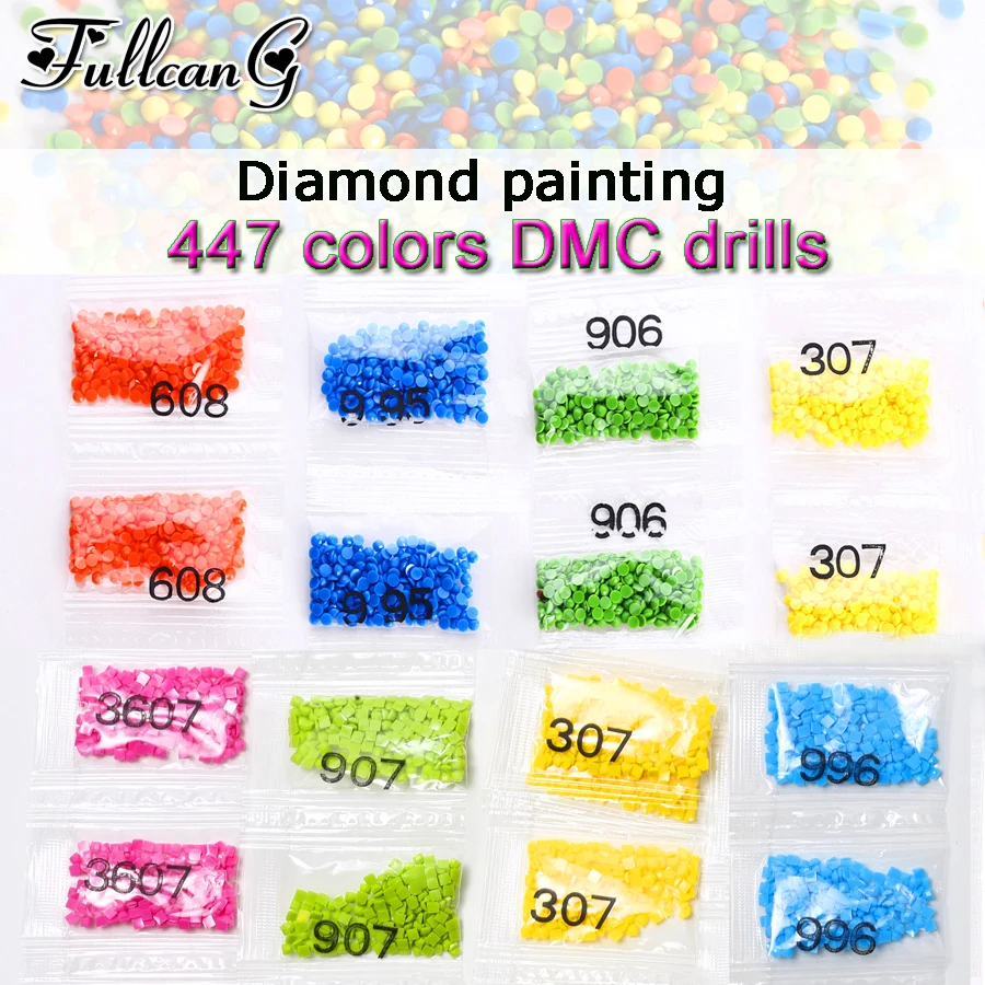 Wholesale DIY DMC 447 Colors freely choose Square Round Drill Diamond ...