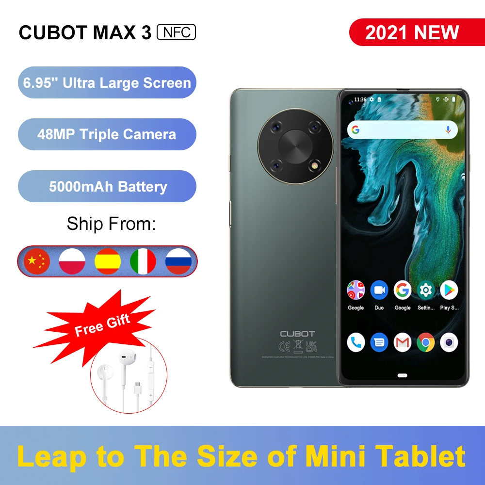 Cubot Max 3 Smartphone 6,95 "tela Cheia Grande, Câmera Tripla De 48 Mp ...