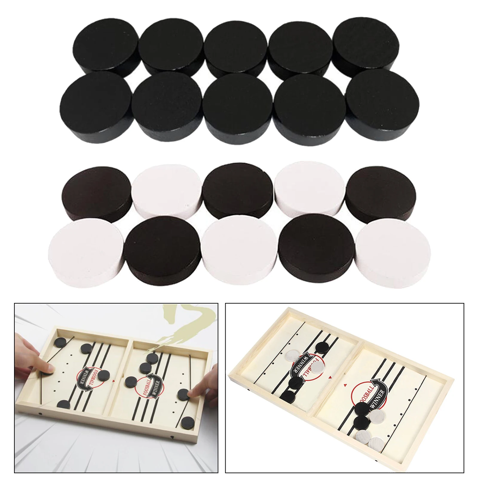 Puck Game Fast Sling Wooden Durable Hockey Board Game Pieces Parent ...