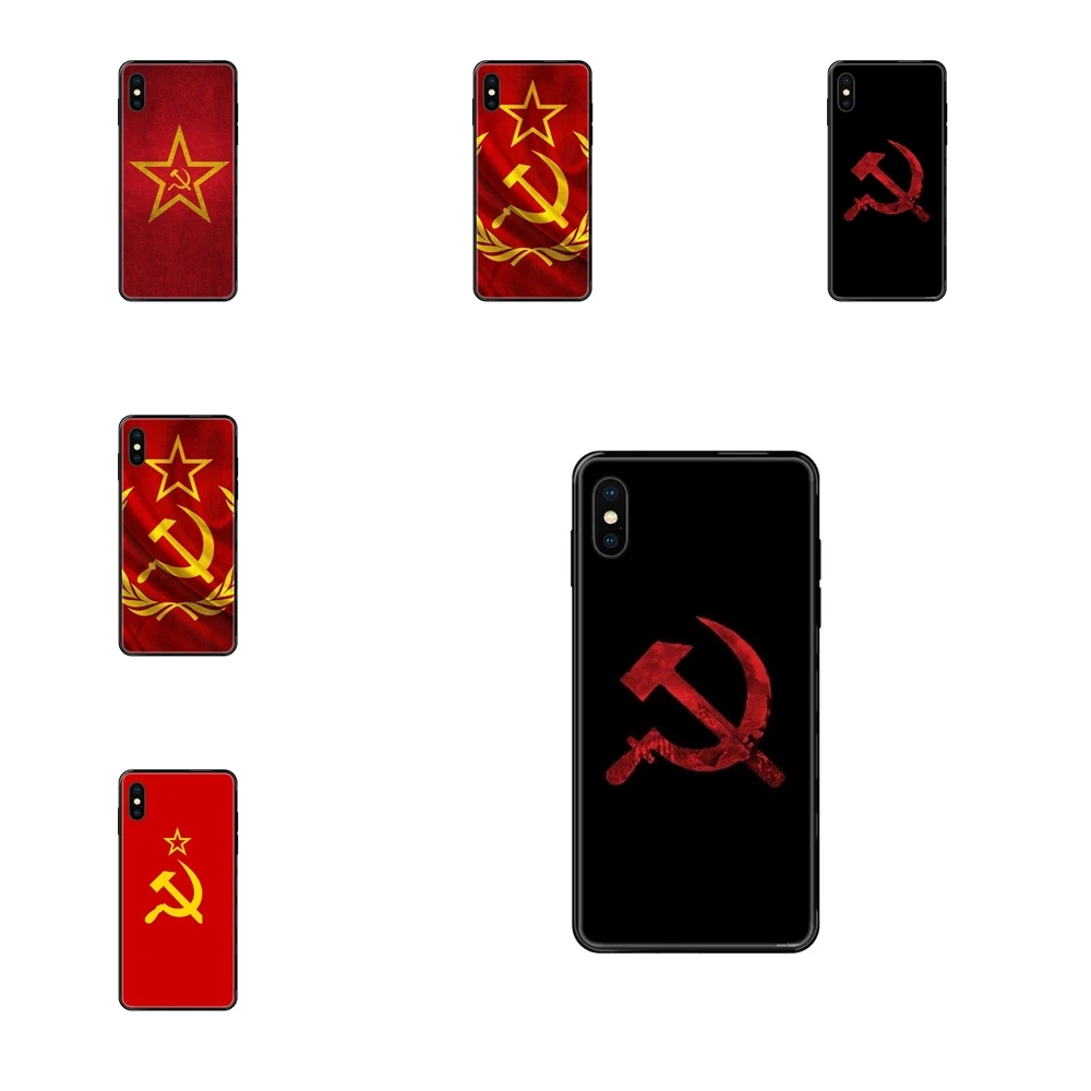 Ussr-Soviet-Emblem-Flag-Black-Soft-TPU-Cartoon-Pattern-Phone-Case ...
