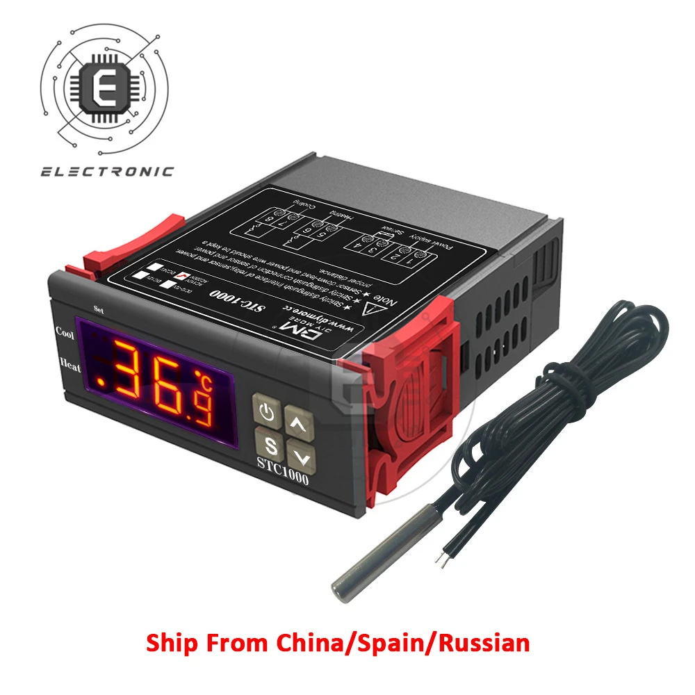 Digital Temperature Controller Thermostat Thermoregulator Incubator LED ...