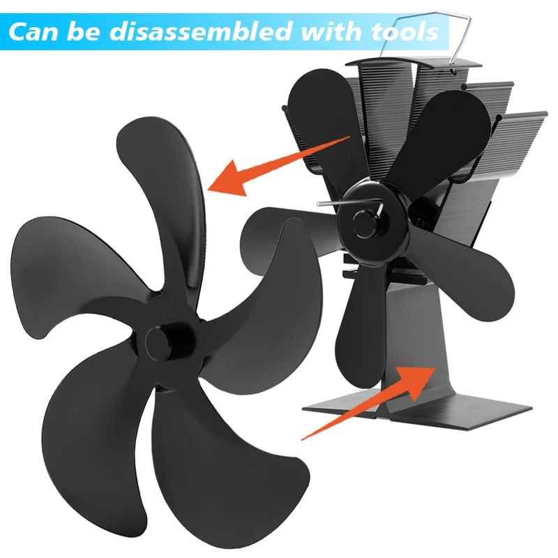 Aluminum Alloy 5 Blades Universal Stove Fan Blade Replacement Low Noise ...