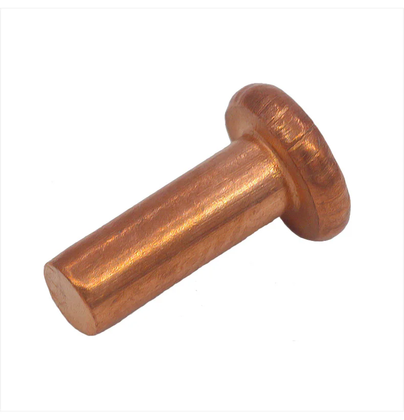M3 (20Pcs)-4mm -Rivets solides en cuivre à tête plate,[M2 M2,5 M3 M4 M5 ...