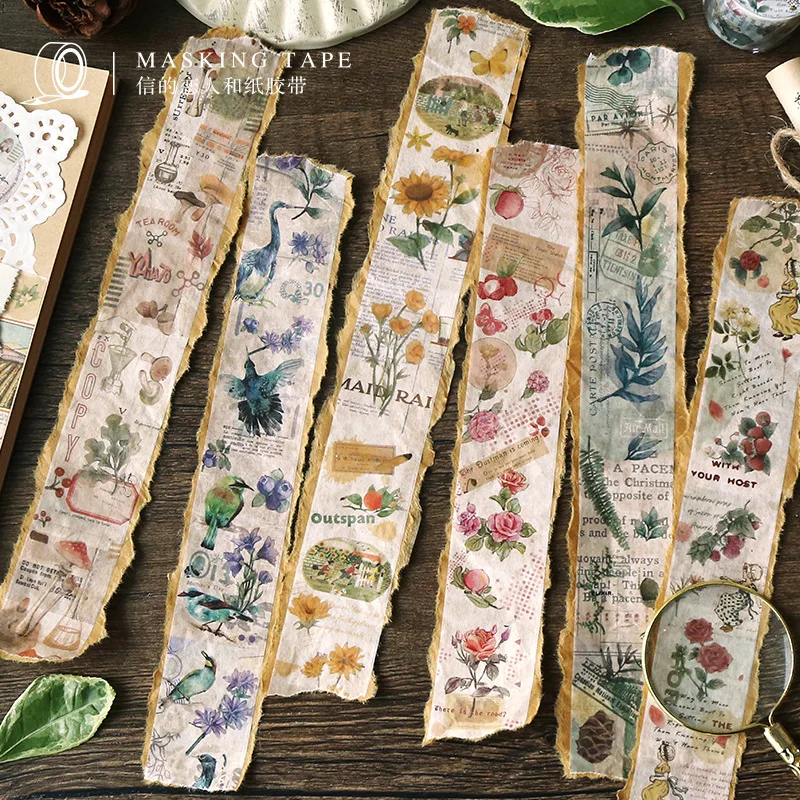 Flowers Plants Birds Washi Tape Diy Decorative Scrapbooking Masking ...