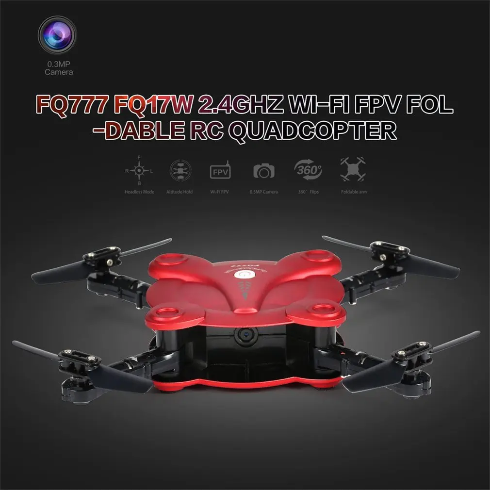 FQ777 FQ17W 2,4G 6 Axis Gyro Mini Drone Wi Fi FPV plegable RTF RC ...