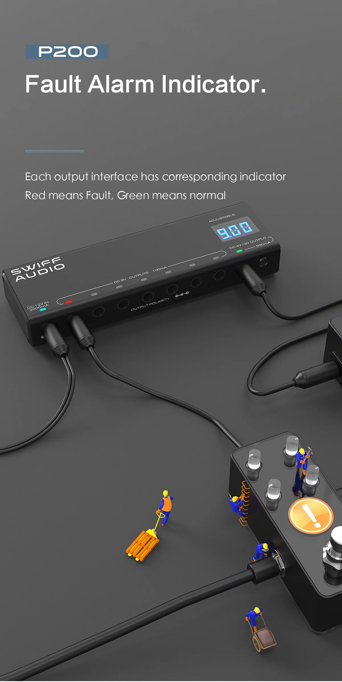 Swiff Audio P200 Effector Adjustable Power Supply สต็อกแน่น พร้อมส่ง - CT Music