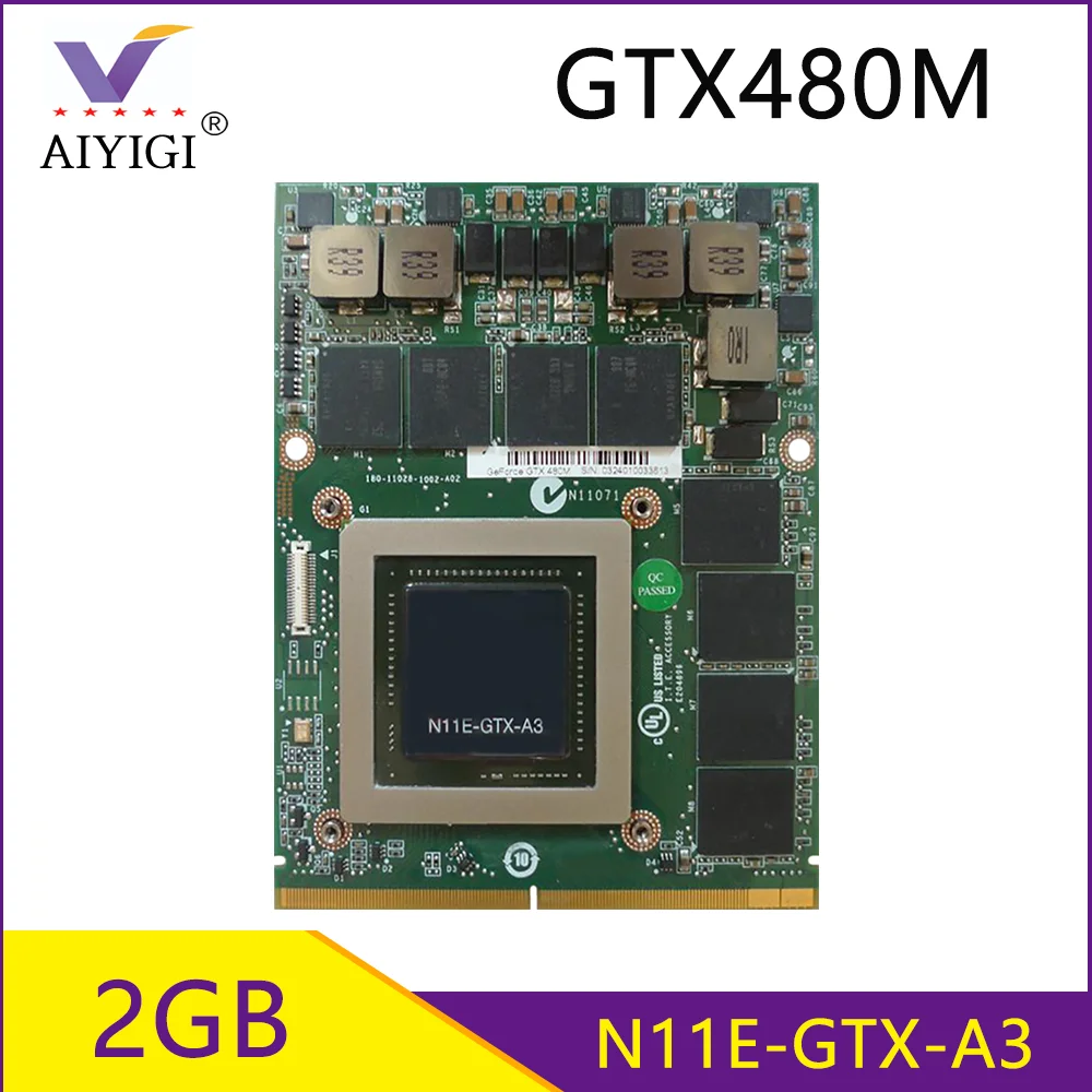 GTX480M GTX 480M GDDR5 2GB 100% 비디오 그래픽 카드, X 브라켓 포함 Clevo W86cu W860cu ...