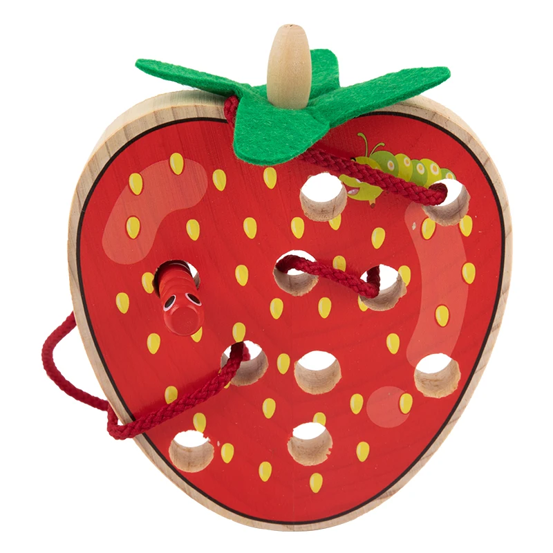Montessori-Kids-Toys-Wood-Threading-Fruit-Apple-Strawberry-Lacing ...