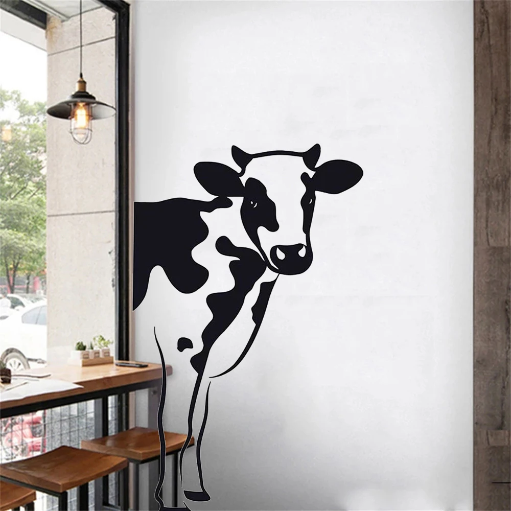 Decoración de pared de Animal de vaca para cocina, vinilo, decoración del hogar, granja ...