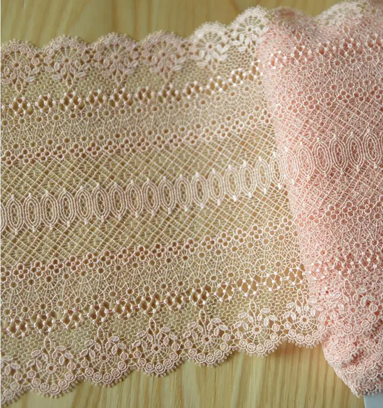1 metros/lote de 19cm de ancho, tejido de encaje de novia delicado rosa ...