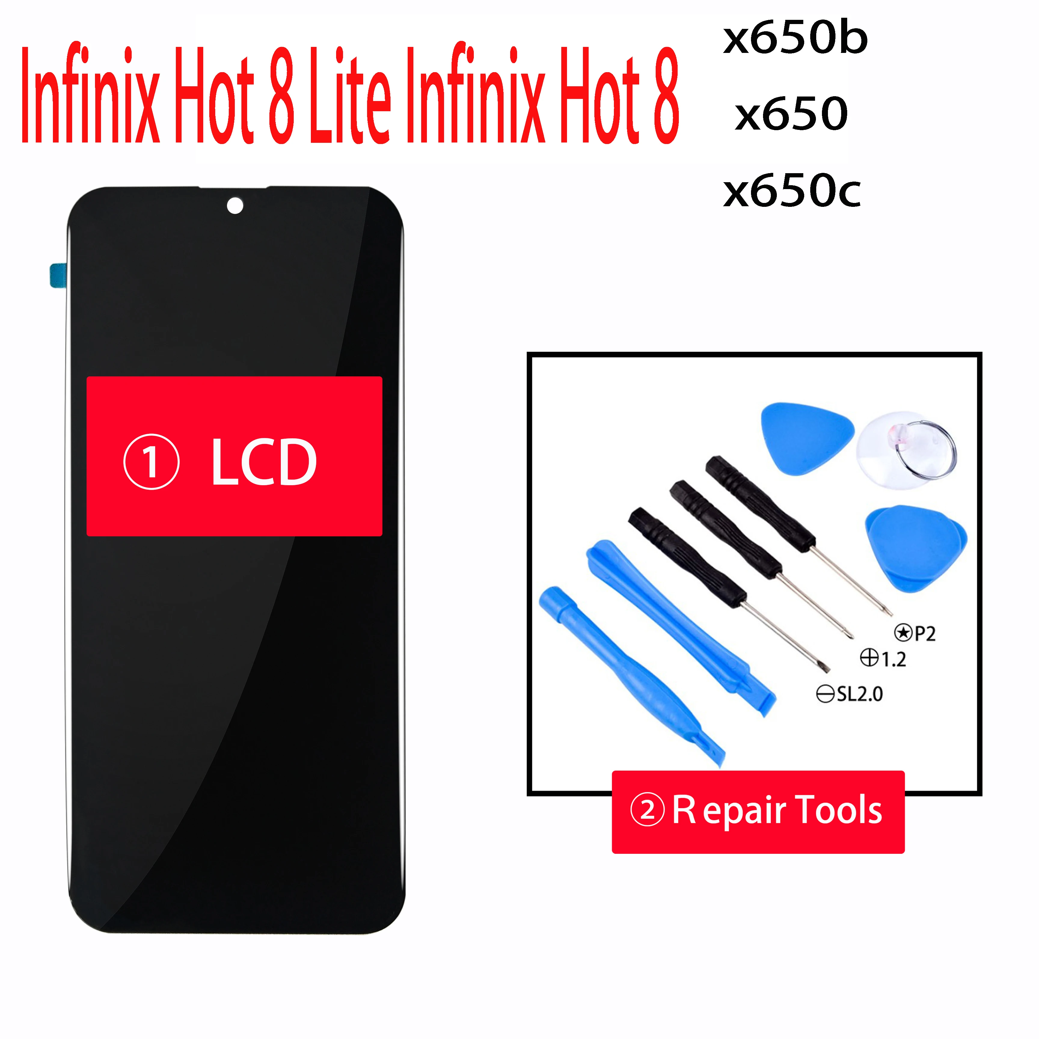 New Infinix Hot 8 x650b x650 x650c LCD Display and Touch Screen ...
