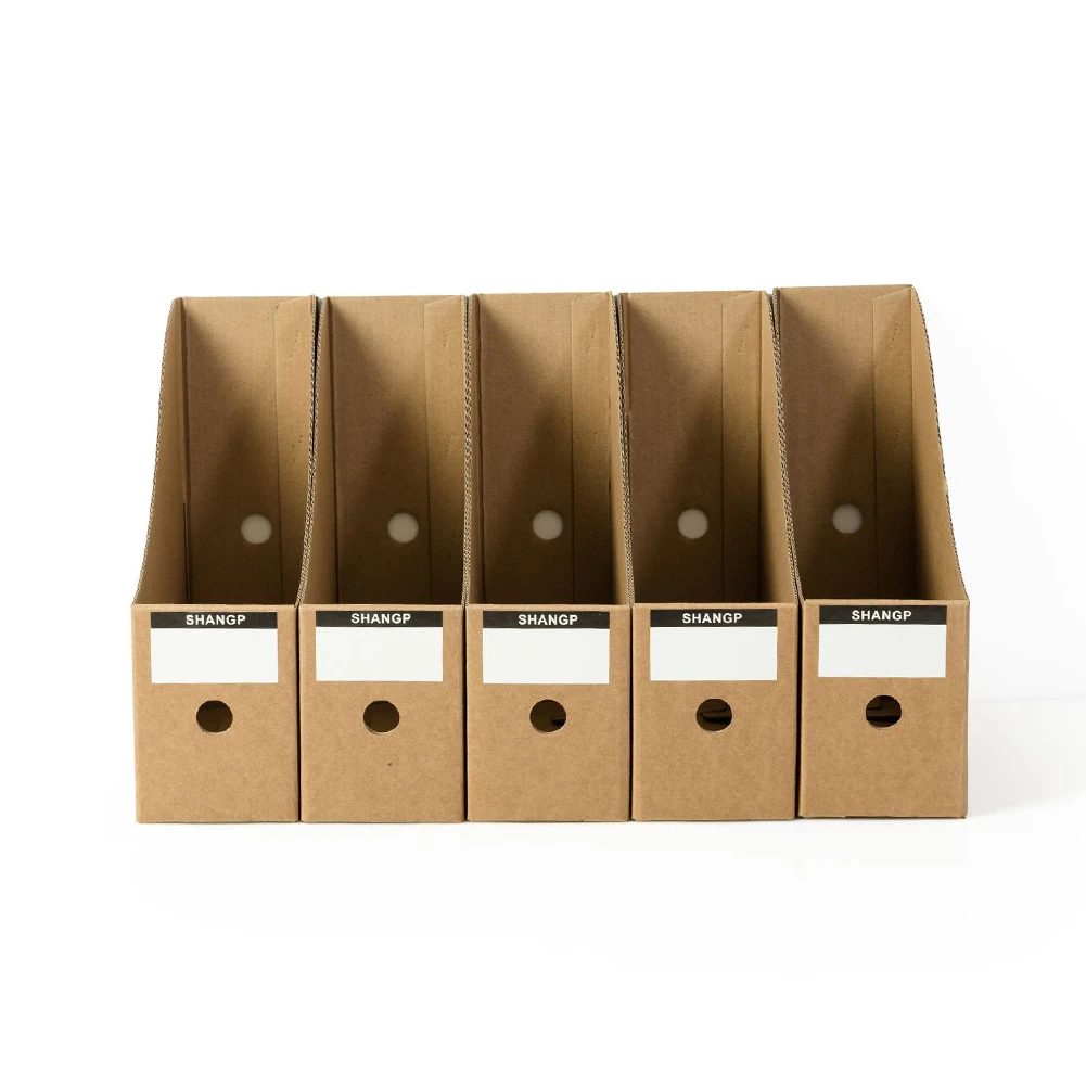 5pcs-Kraft-Paper-Cardboard-Magazine-File-Holders-Documents-Box ...