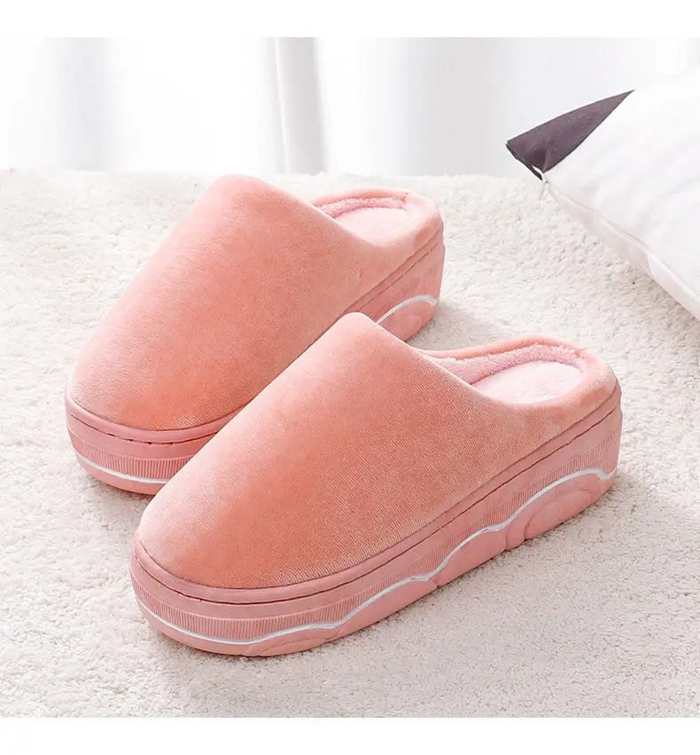 Chaussons,Pantoufles d'hiver à semelle épaisse pour femmes, chaussures ...