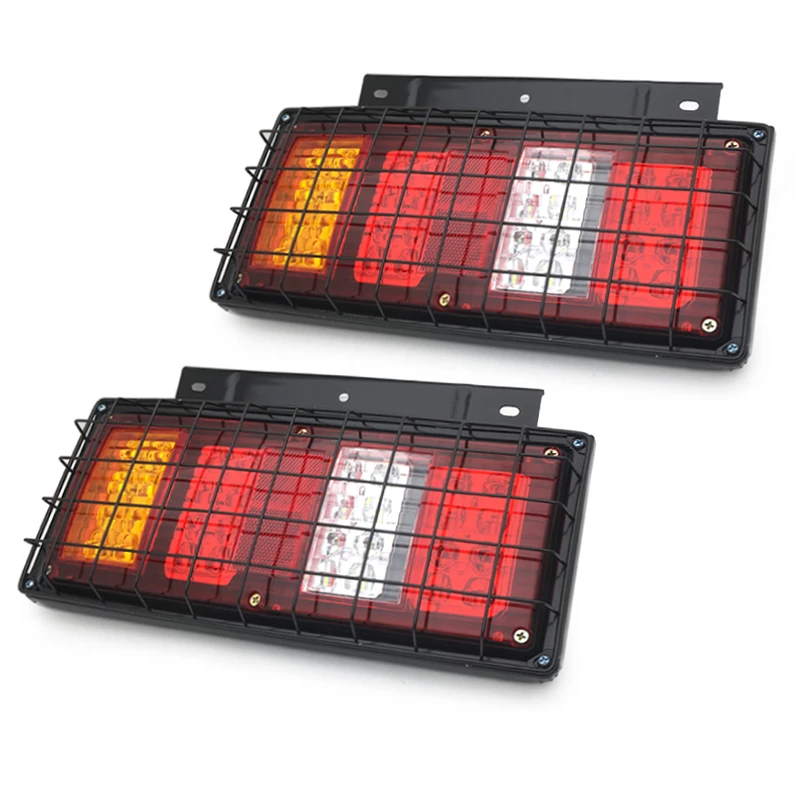 2x-40LED-LED-Taillights-Red-Yellow-Rear-White-Tail-Light-Lamp-DC-12V ...