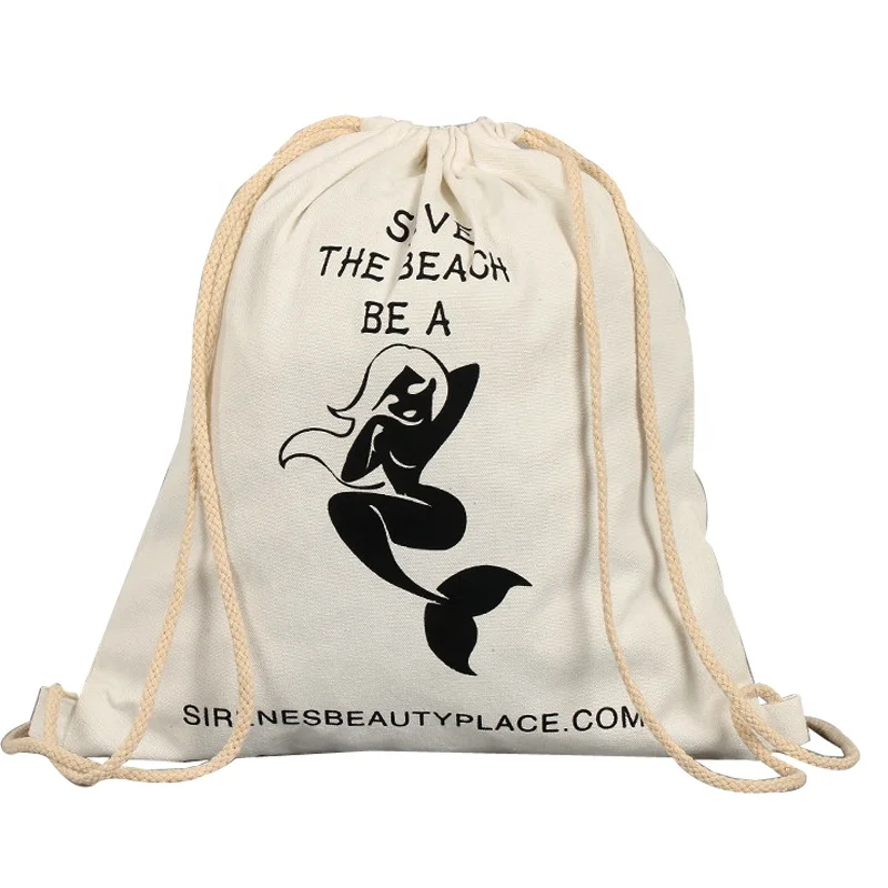 150pcs/lot Custom Cotton Canvas Shoulder Drawstring Backpack Schoolbag ...