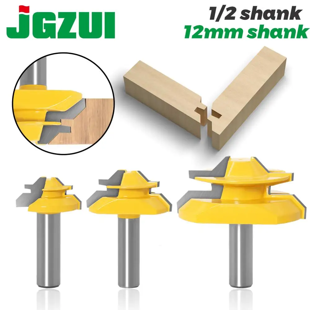 Set of 3 Lock Miter 45 Degree Glue Joint Router Bits .Glue Joint Set ...