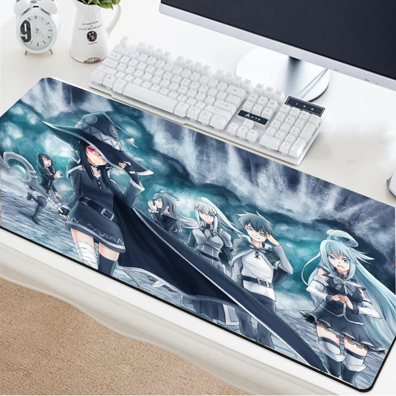 Yuzuoan Large Mousepad Cute Loli Animation Black Lock Edge Esports Game ...
