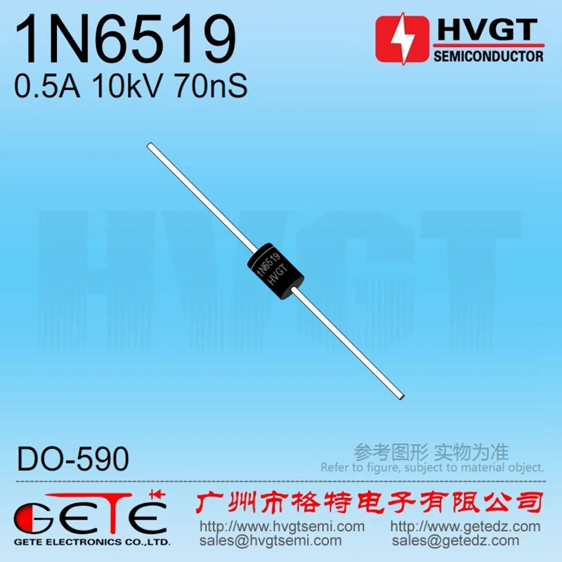 Hvgt,high Voltage Diode 10kv, 1n6519, Silicon Rectifier,0.5a 10kv 70ns ...