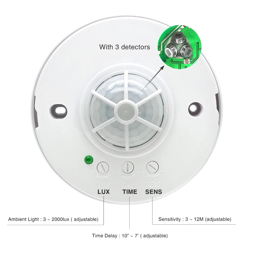 Interruptor-de-luz-LED-con-sensor-de-movimiento-PIR-con-3-detectores ...