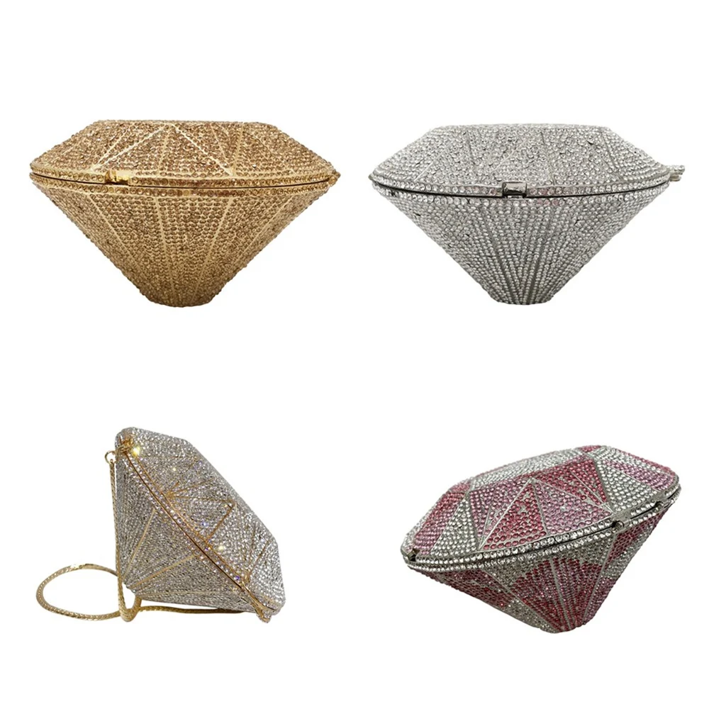 Diamond Crystal Bag Fashion Geometric Rhinestone Purse Luxury Brand Top ...