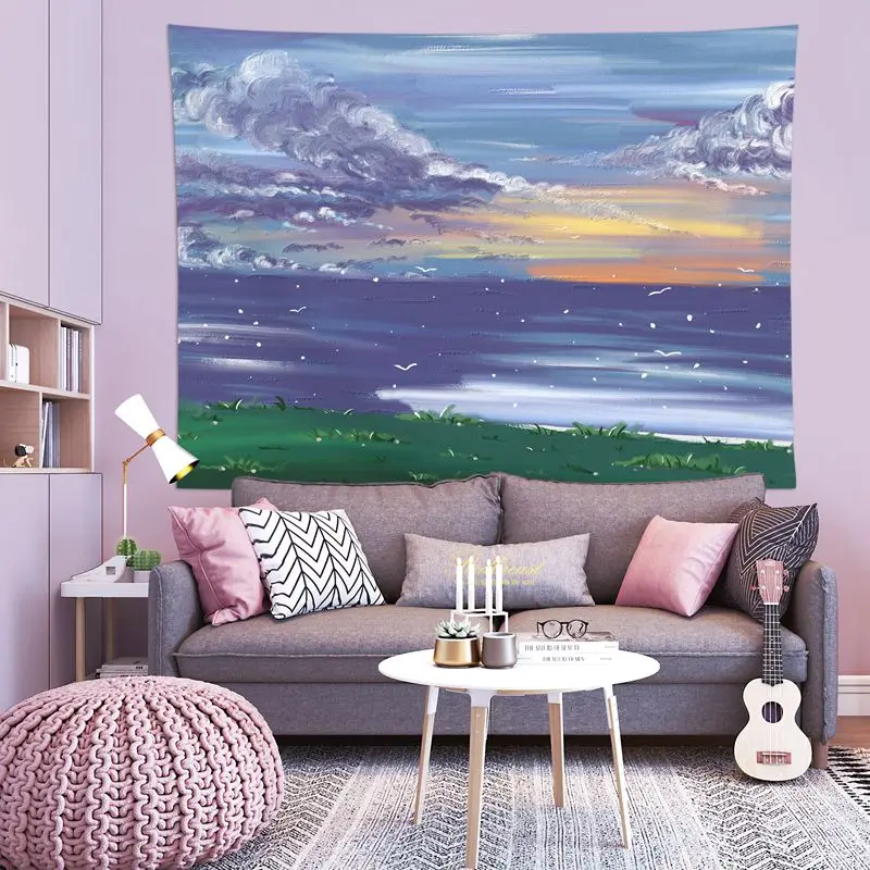 Papier peint Deco,Tapisserie de nuage de lune, décor de maison Kawaii ...