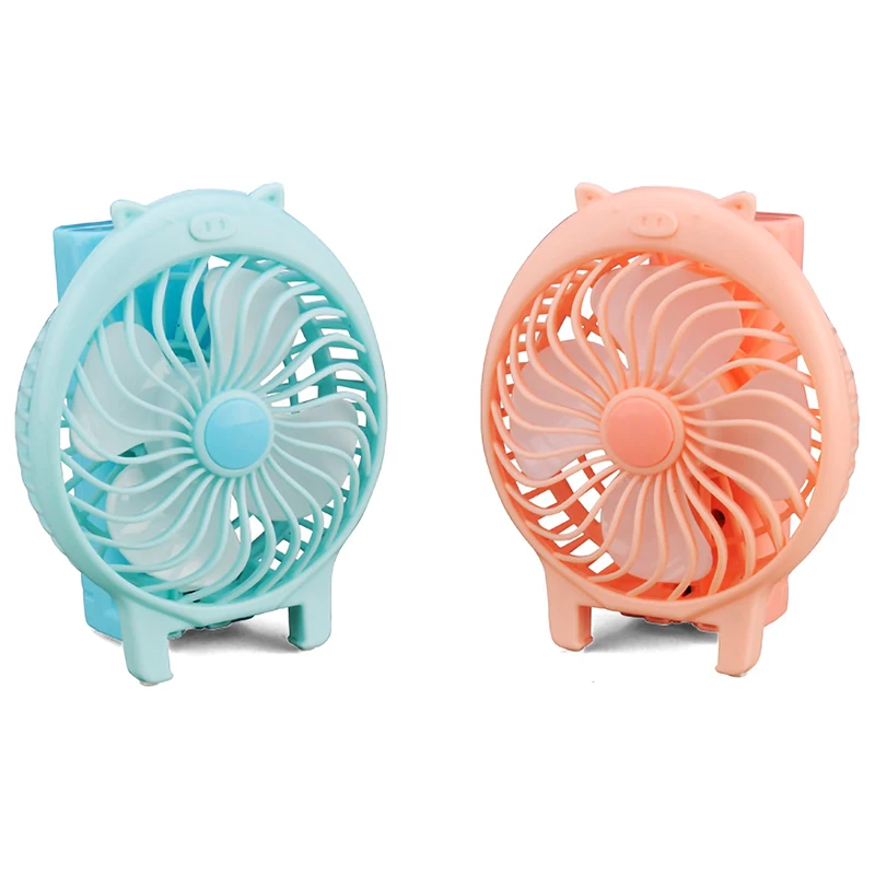 Portable Handheld Fan Mini Rechargeable Fan Cute Pig Shape Fan Mute ...