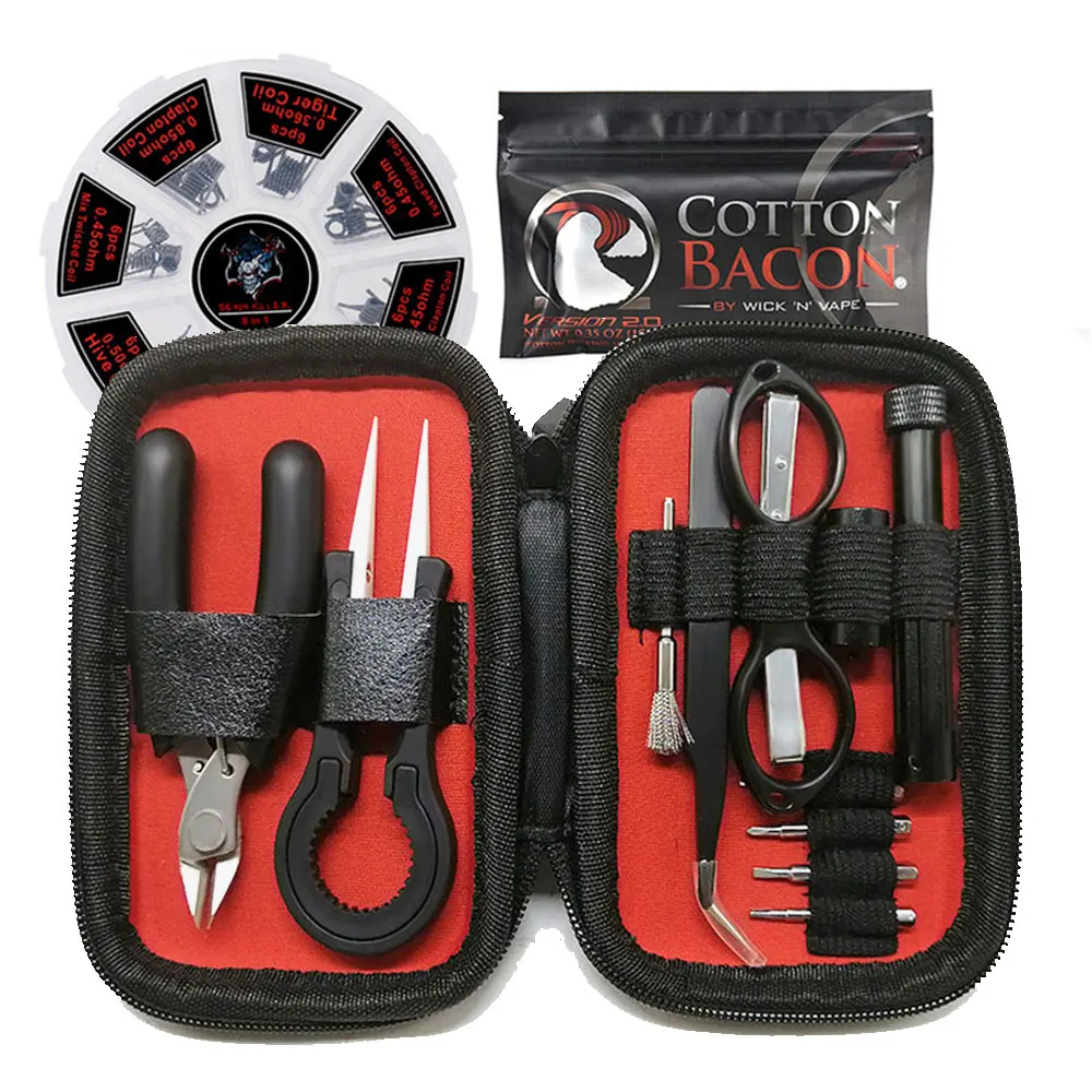DIY-E-Cigarette-Tools-Set-Bag-Vape-Organic-Cotton-Prebuilt-Coil-Wire ...