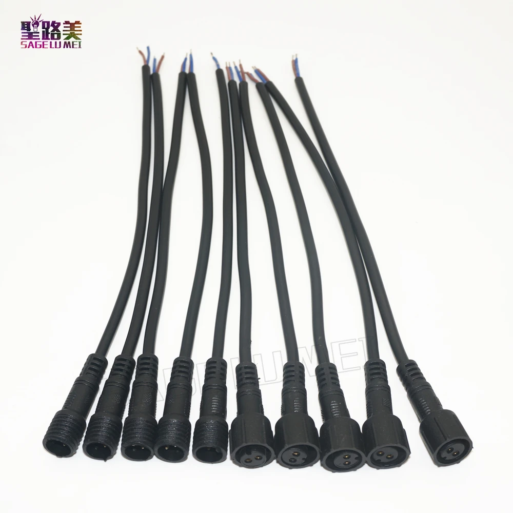 5/10/20/50 Pairs Male To Female 2pin 3pin 4pin 5pin Waterproof Wire Led Connector Ip68 Black ...