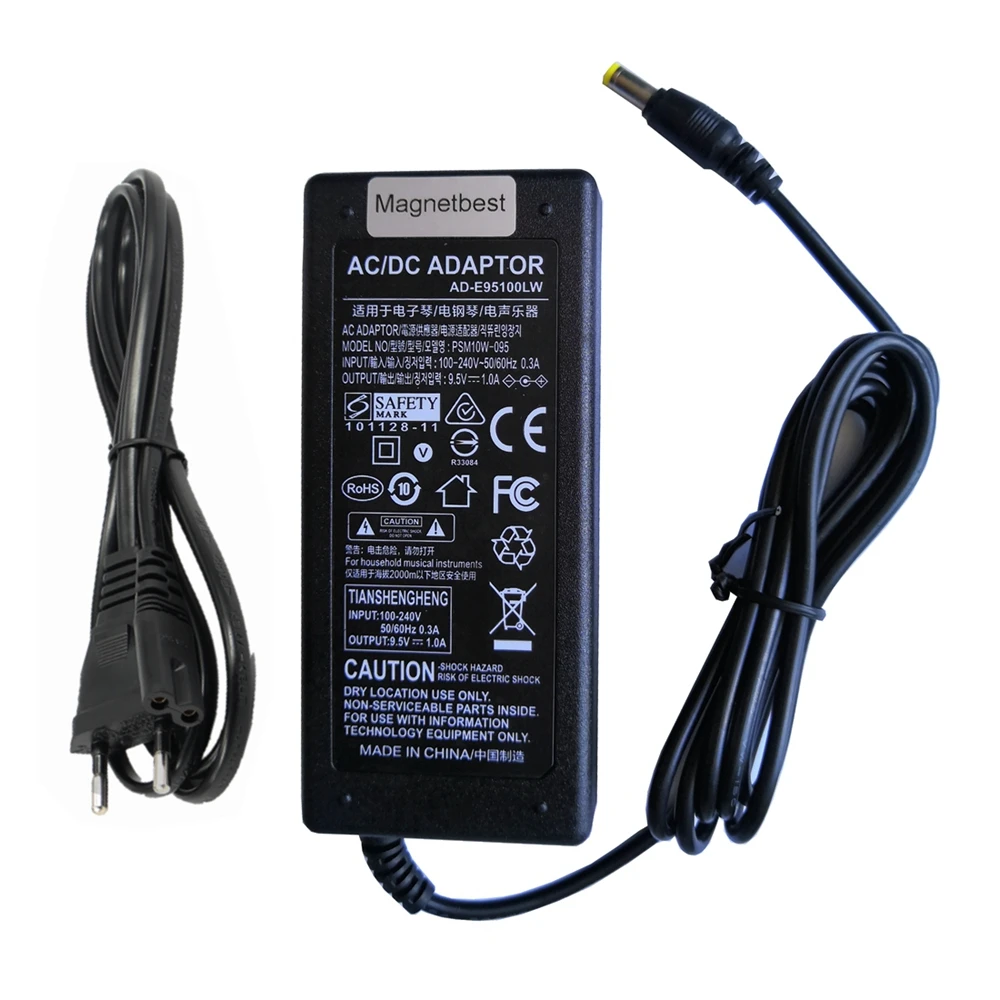 9.5V 1A AC Adaptor Power Supply Charger For Casio Keyboard LK 125 CTK ...