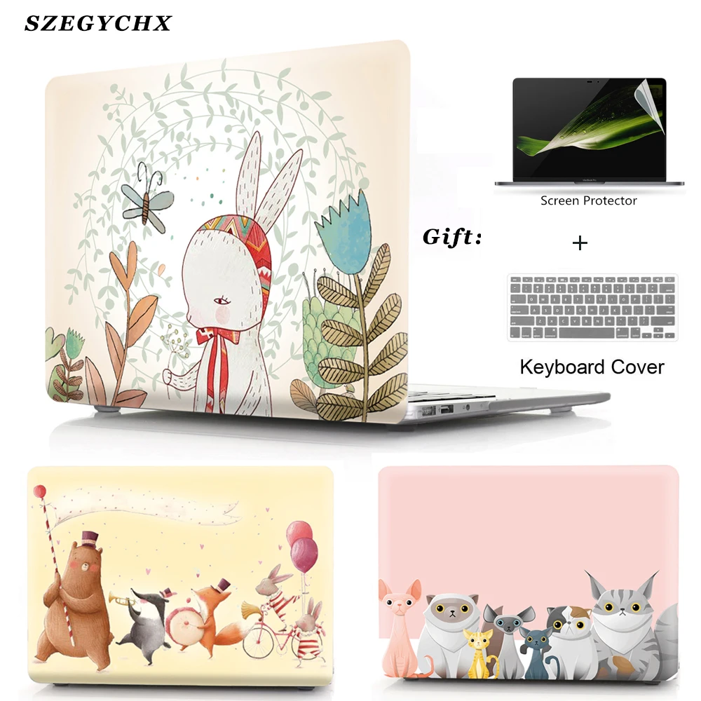 Cute Hard Laptop Shell Case For Macbook Air 13 Pro Retina 11 12 13 15 ...