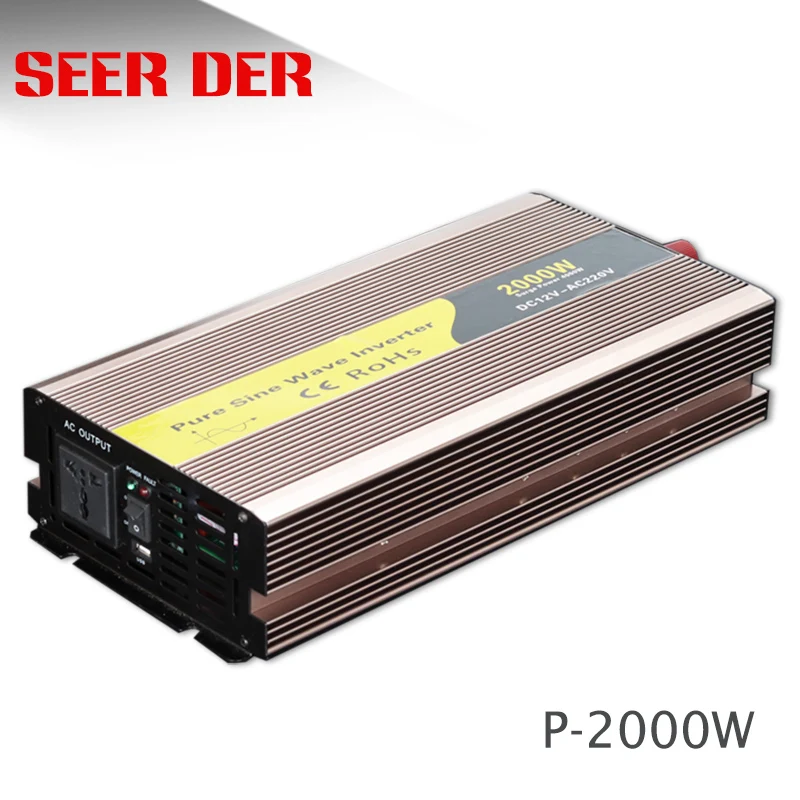 Inverter 2000 Watt 24 Volt Pure Sine Inverter 12v 24v 220 Volt 2kw Dc ...