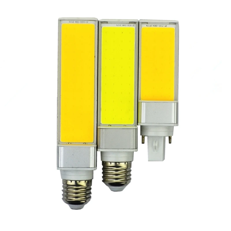 1pcs/lot Horizontal Plug Lamp Led Bulb 10w 12w 15w Cob Led E27 G24 G23 ...