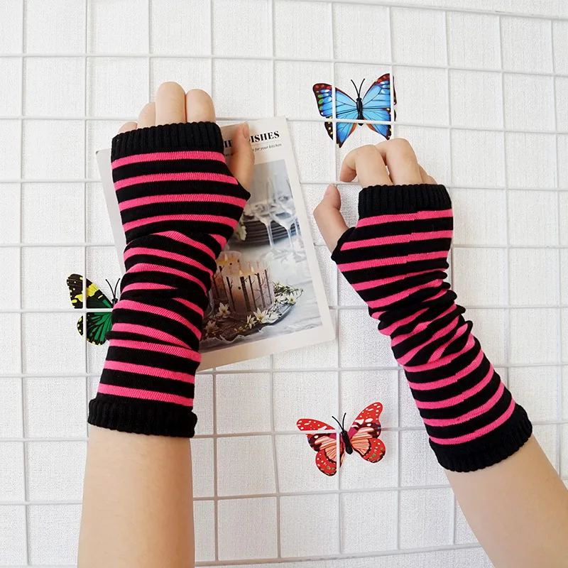 Guantes de otoño e invierno para hombre y mujer, con rayas, puño de ...