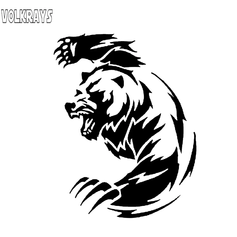 Volkrays Creative Car Sticker Angry Bear Accessories Reflective ...
