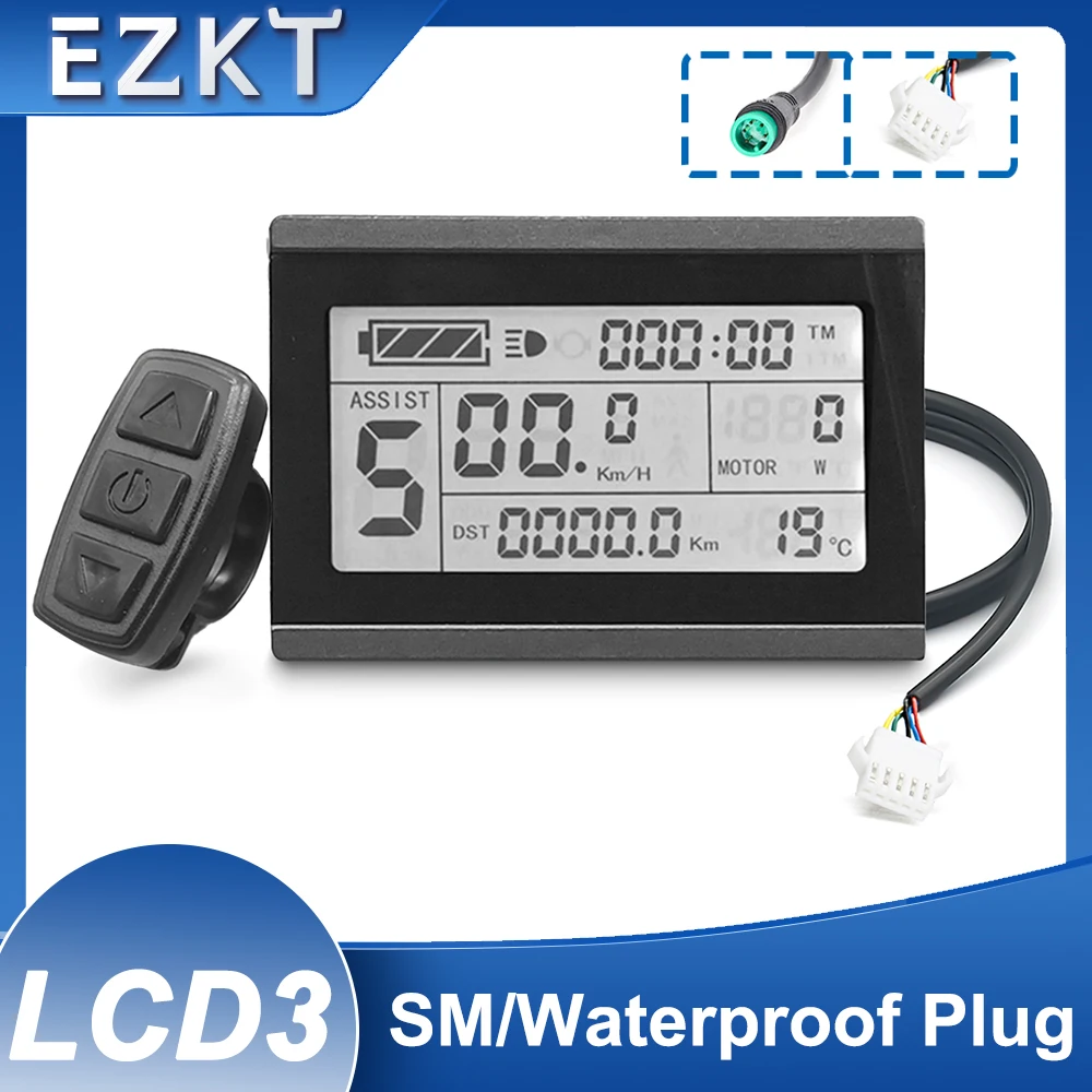Kt Lcd3/lcd3u Ebike Display 24v 36v 48v Electric Bike Conversion Kit ...