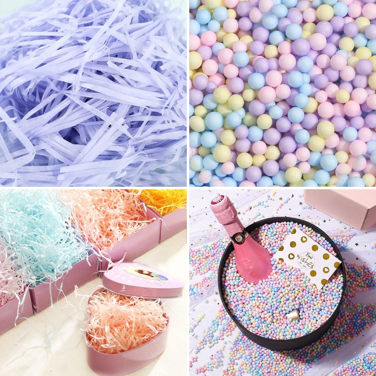 20-50-100g-Colorful-Paper-Raffia-Shredded-Confetti-Color-Mix-Foam-Balls ...