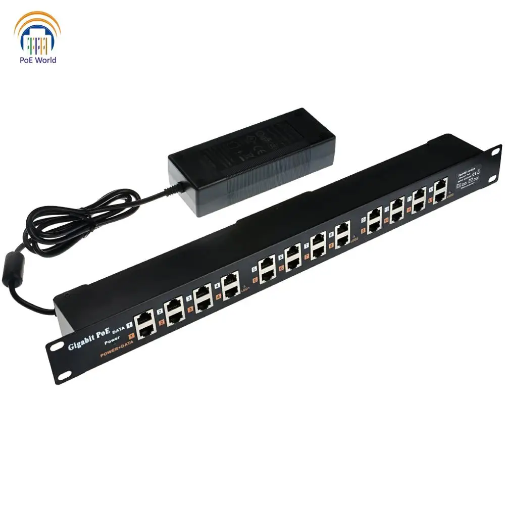 Rack Mount gigabit POE 12 Port Power over Ethernet Injector for ...