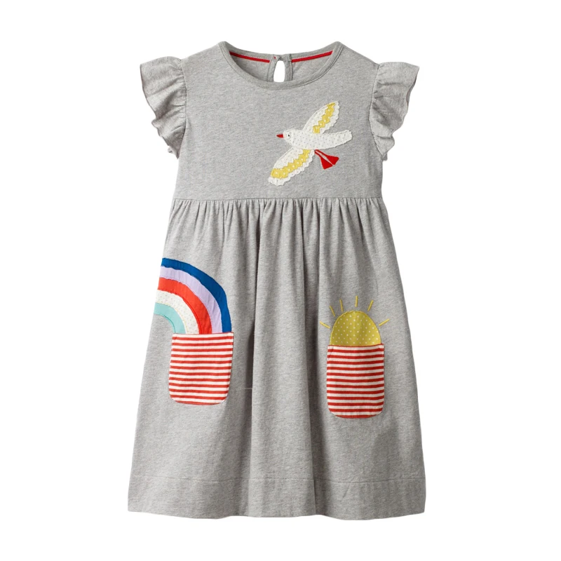 Little maven Dress Baby Kids Girls Animal Butterfly Flower Dress Summer ...