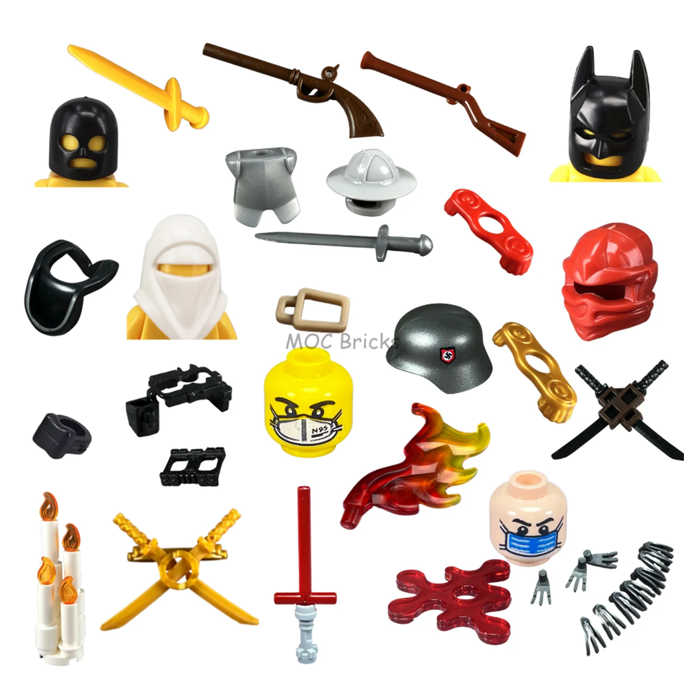 MOC Ziegel Räuber Gürtel Ninja Helm Pirate Flintlock Musket Schwert ...