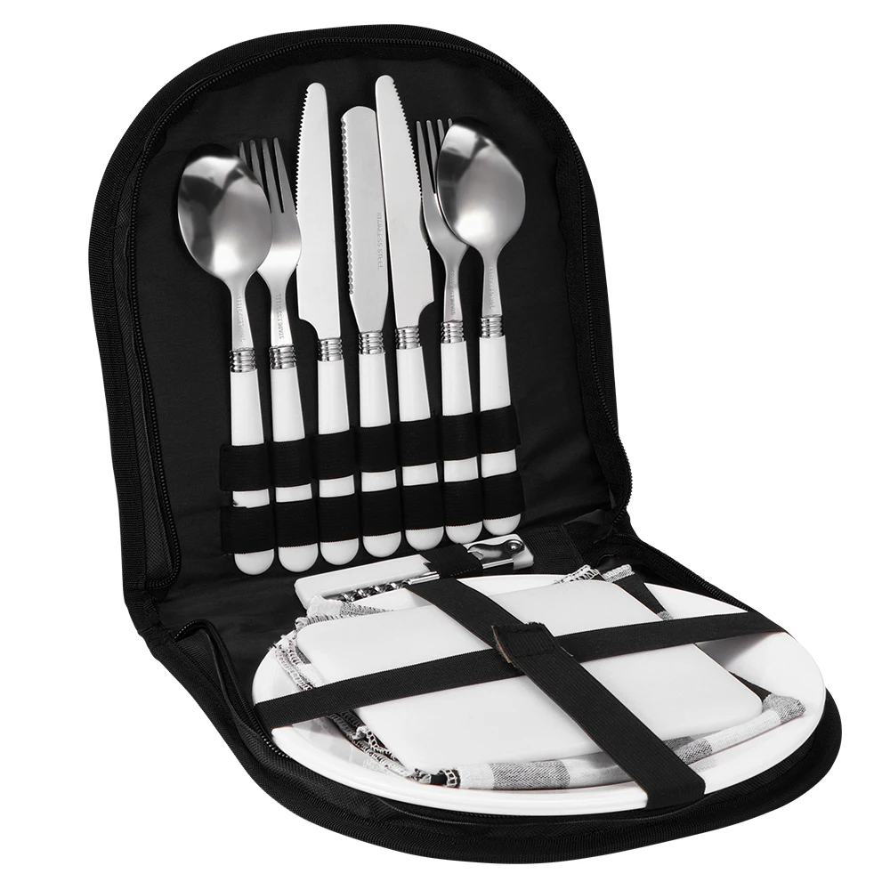 Camping viaje Kit de cubiertos de cuchara abrelatas del vino tenedor ...