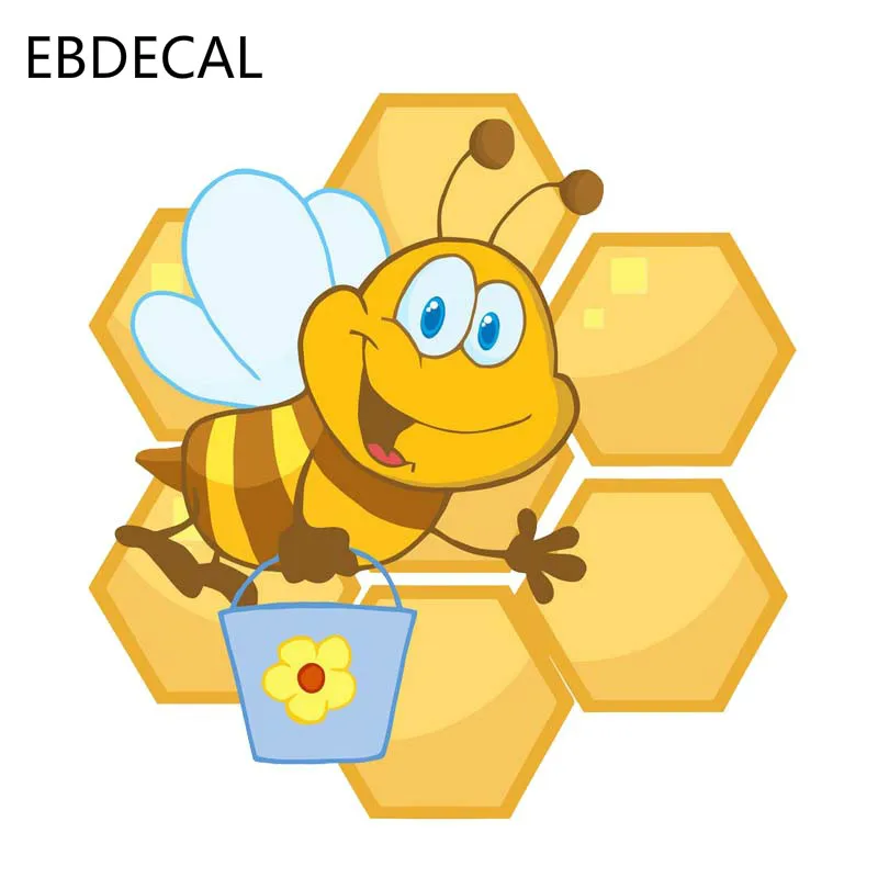 EBdecal A Bee Carrying A Bucket For Auto Car/Bumper/Window/Wall Decal ...