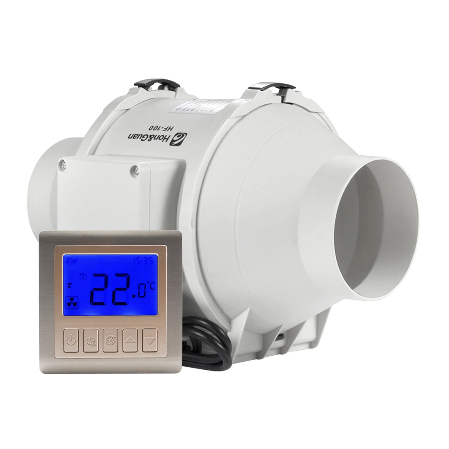 Hon&guan 5 Inch Timer Extractor Ventilator Inline Duct Fan With Smart ...